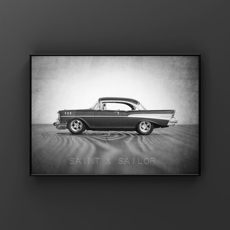 57 Chevy Print Classic American Muscle Car Wall Art Vintage - Etsy