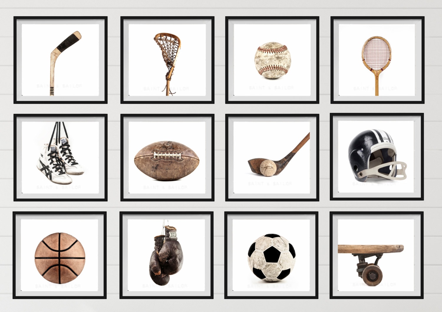 The Sports Collection on White Background Set of Nine - Etsy