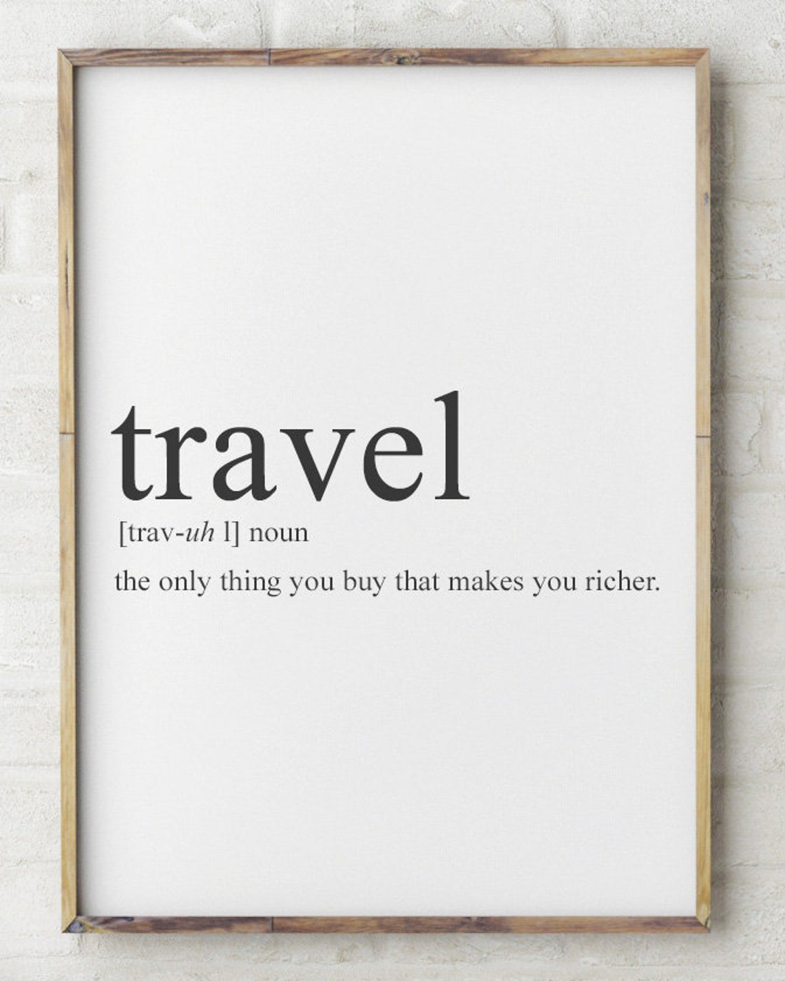 Travel Definition Print Digital Download Quote Art Wall - Etsy