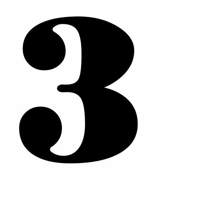 Number 3 Print, Black and White Kids Wall Art (digital Download) - Etsy