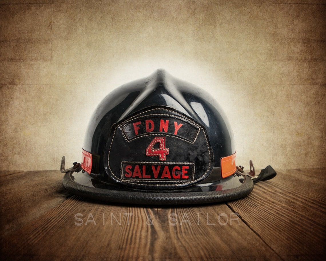 Vintage FDNY Salvage Helmet Photo Art Print 12 Sizes - Etsy