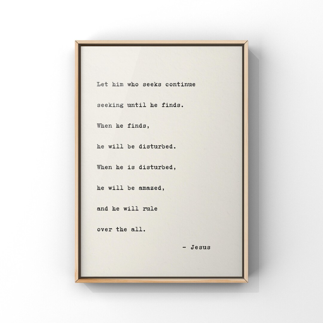 Jesus Quote Art Print: Gospel of Thomas, Spiritual Canvas - Etsy