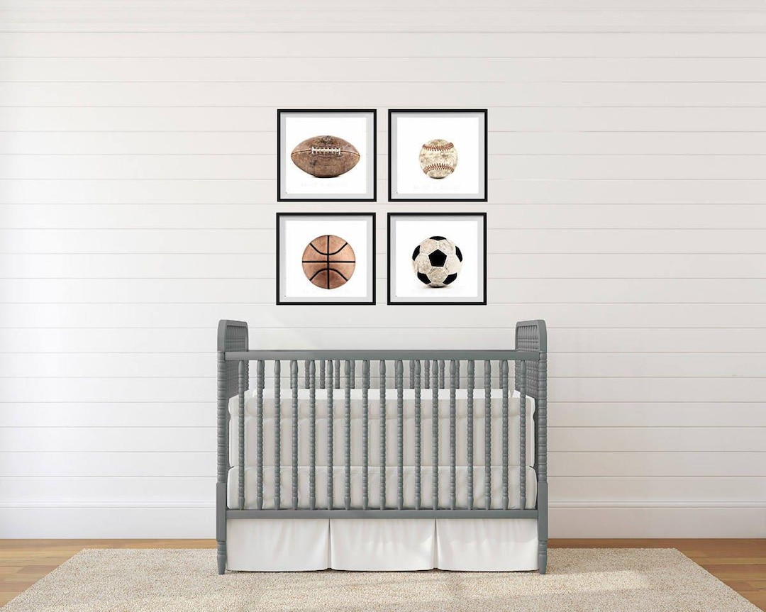 Set of Four Square Vintage Sports Photo Prints on White Background - Etsy