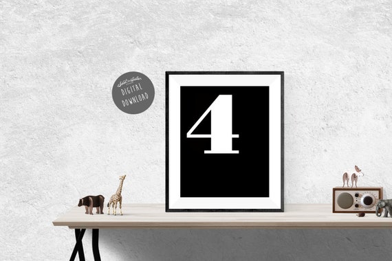 Number Four Digital Download to Be Used to Print Your Own | Etsy