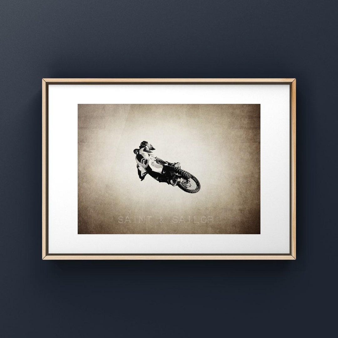 Freestyle Motocross Tabletop Jump on Vintage, Wall Decor, Wall Art ...