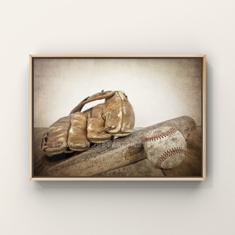 Vintage Baseball Wall Art Baseball Bedroom Decor Baseball - Etsy
