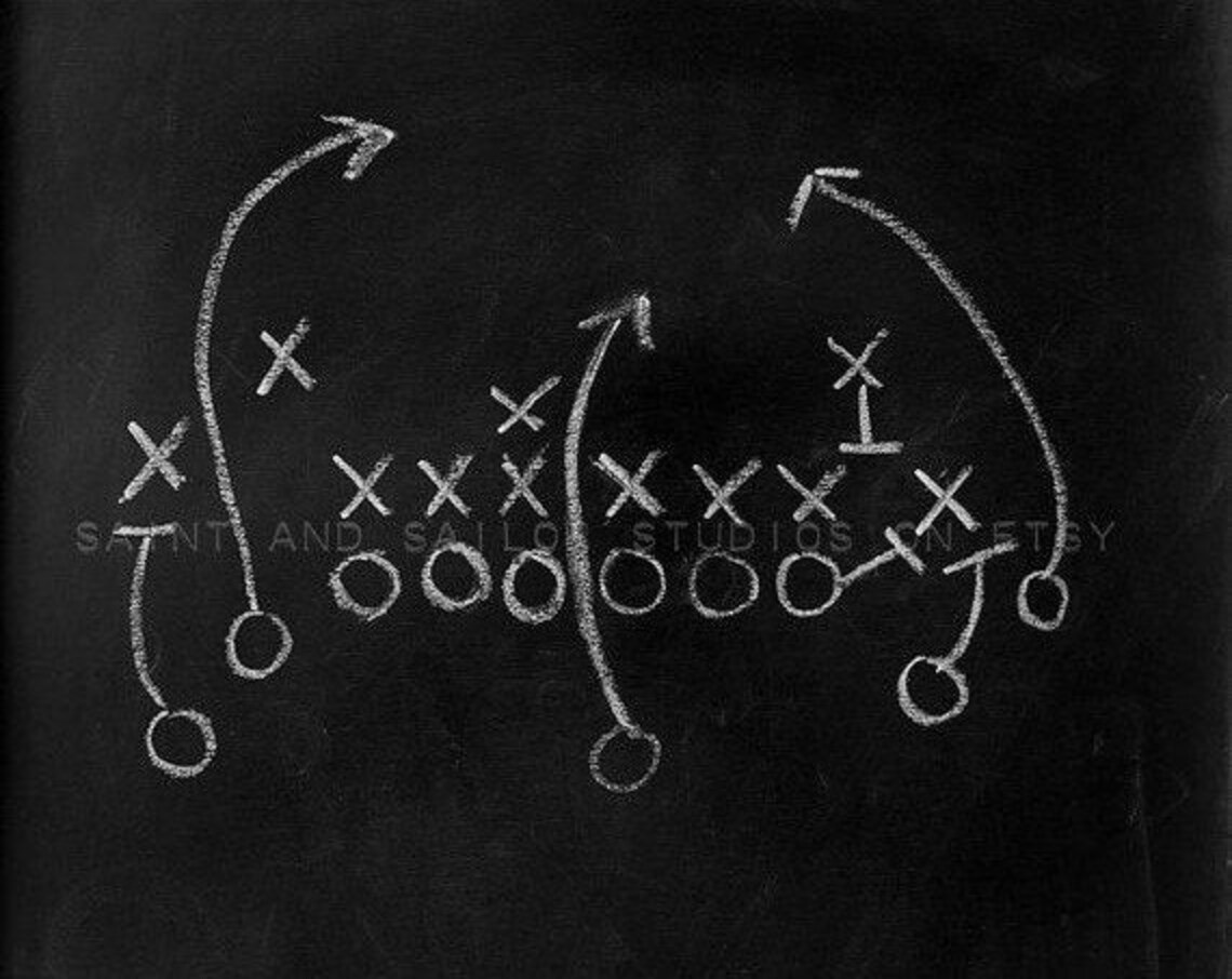 Chalkboard Football Play No. 2 Photo Print Boys Room Decor | Etsy
