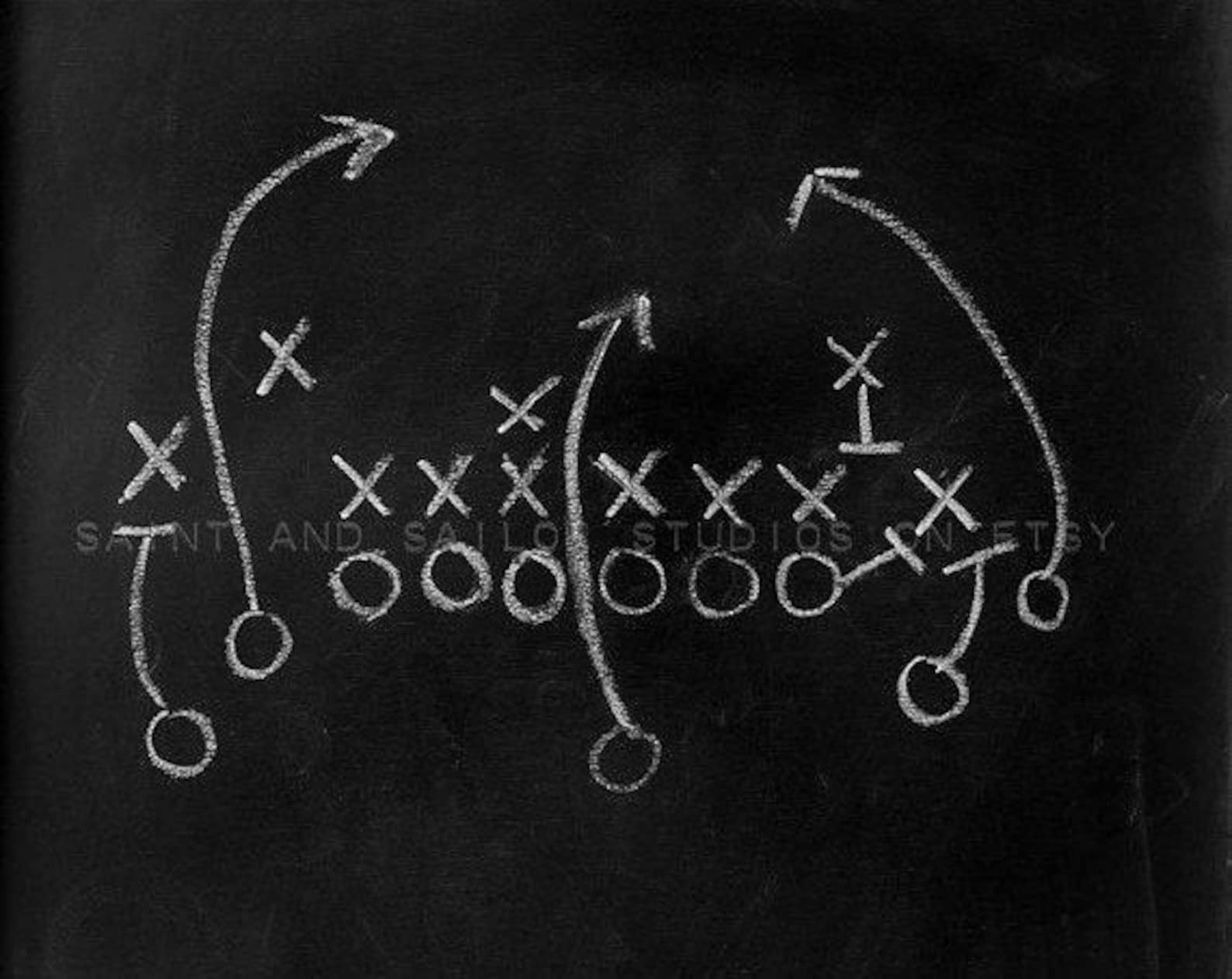 Chalkboard Football Play No. 2 Photo Print, Boys Room Decor, Boys ...