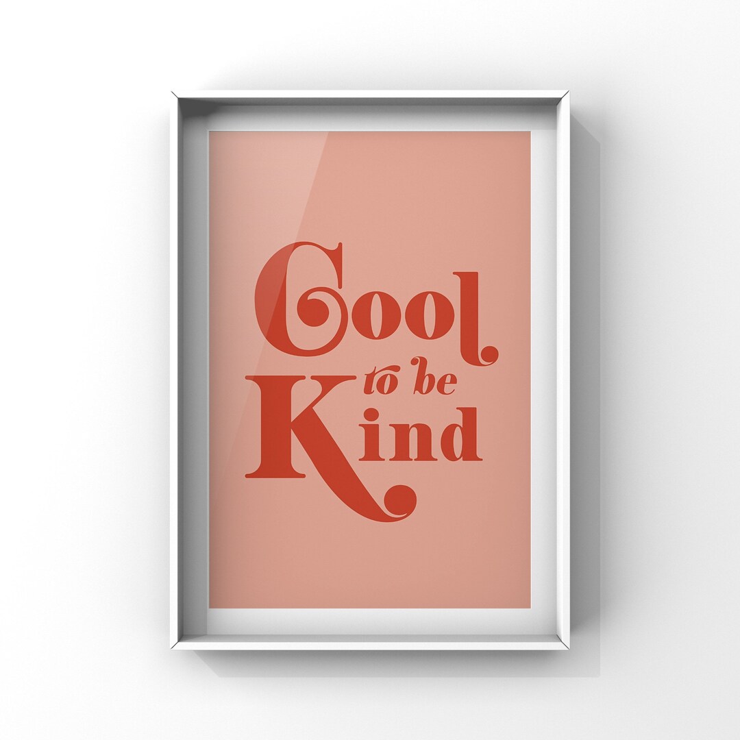 Girls Room Quote, Cool to Be Kind Wall Art Canvas or Unframed Print ...