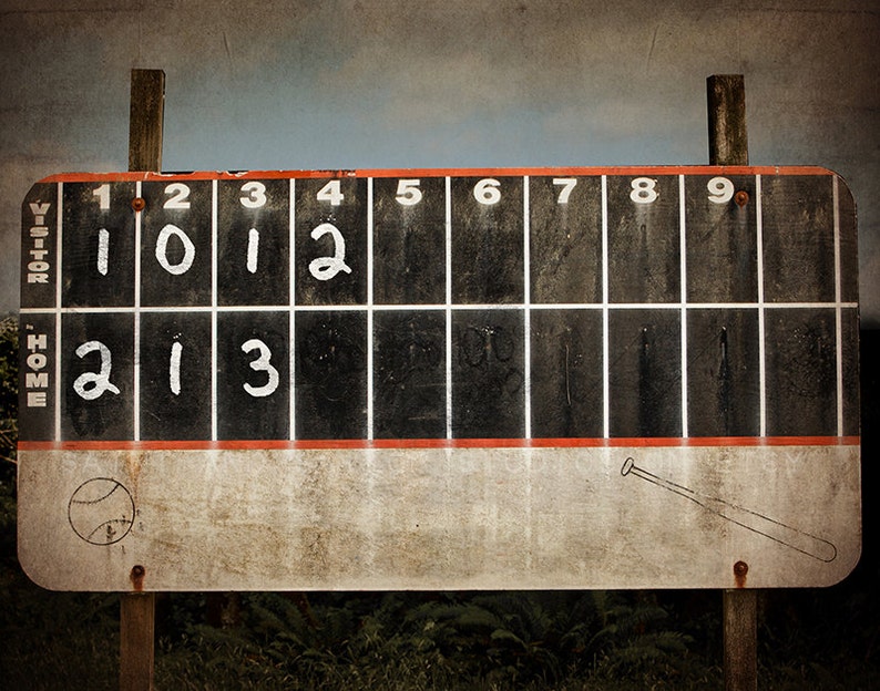 Vintage Baseball Scoreboard Photo Print decorating Ideas - Etsy