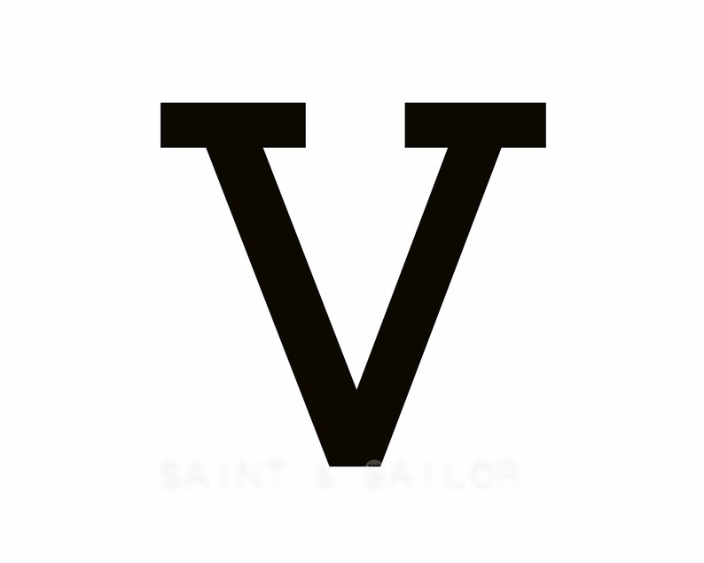 Letter V in 4 Color Choices Monogramed Photo Print or Canvas - Etsy