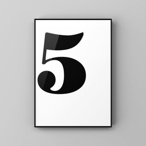 Number Five Digital Download to Be Used to Print Your Own Photo Print ...