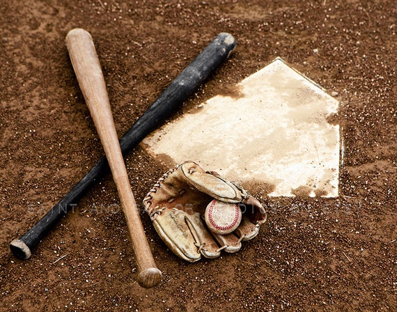 Baseball Bats Crossed Over Plate