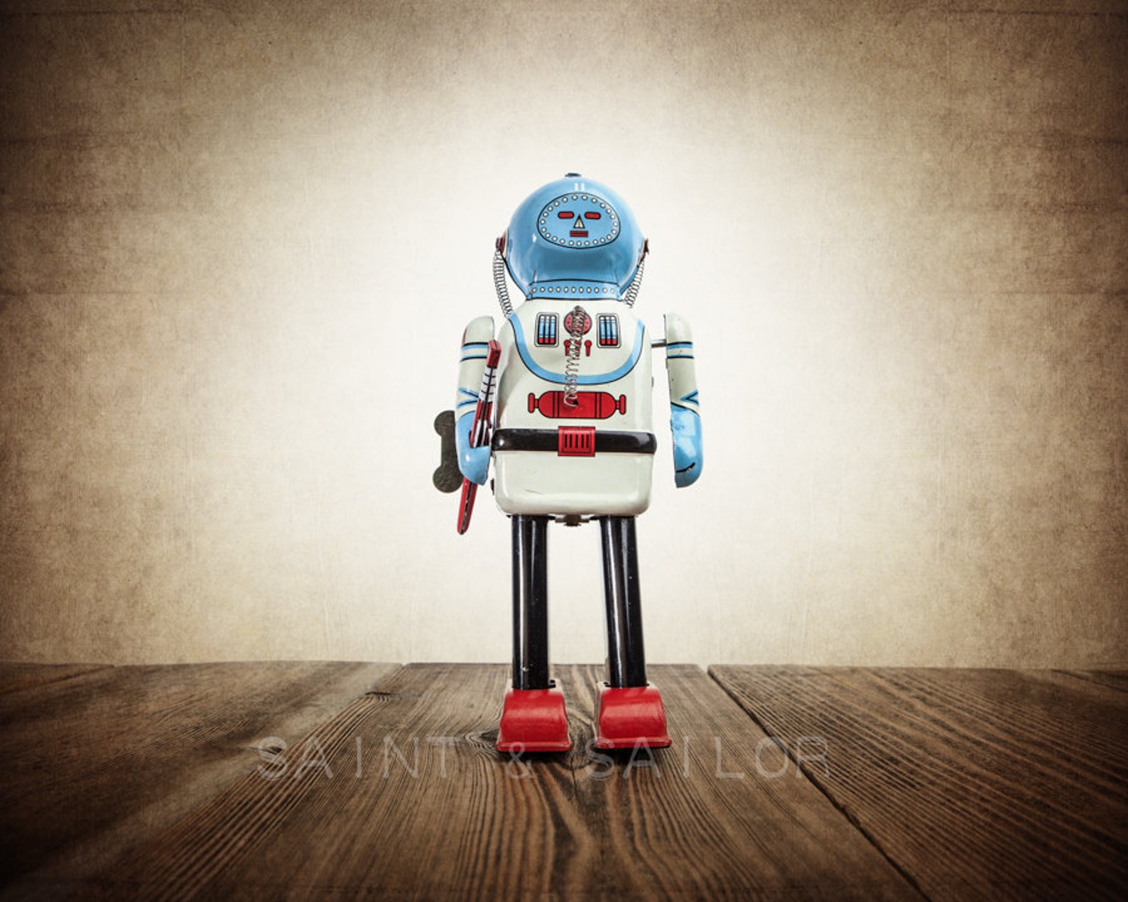 Set of Four Retro Robot Photo Art Prints Wall Art for Kids - Etsy