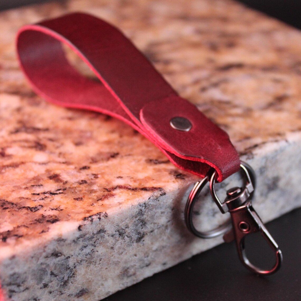 Italian Leather Lanyard Keychain | Red Badalassi Carlo | Great Gift for ...