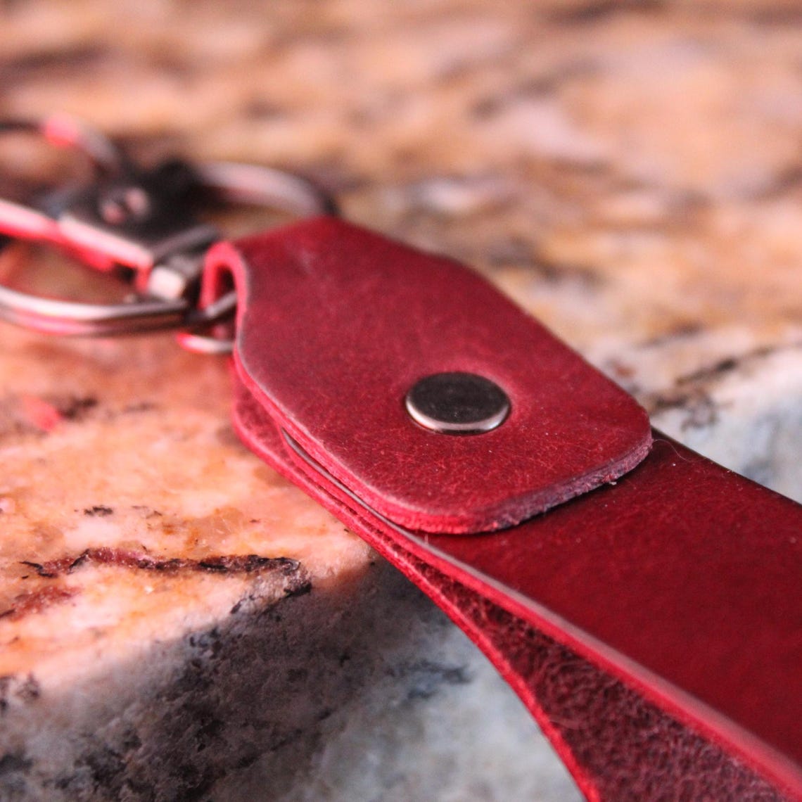 Italian Leather Lanyard Keychain | Red Badalassi Carlo | Great Gift for ...