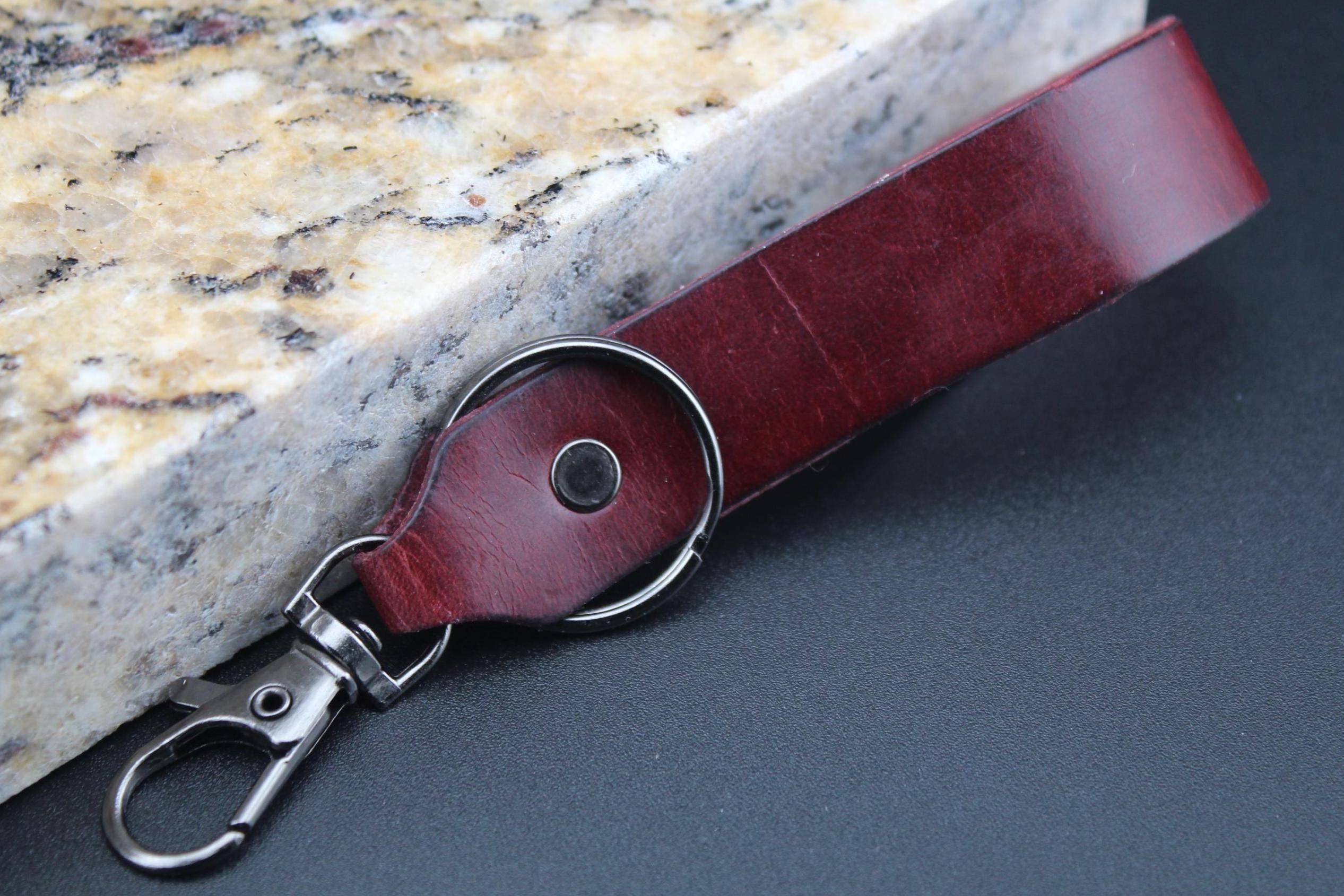Italian Leather Lanyard Keychain | Red Badalassi Carlo | Great Gift for ...