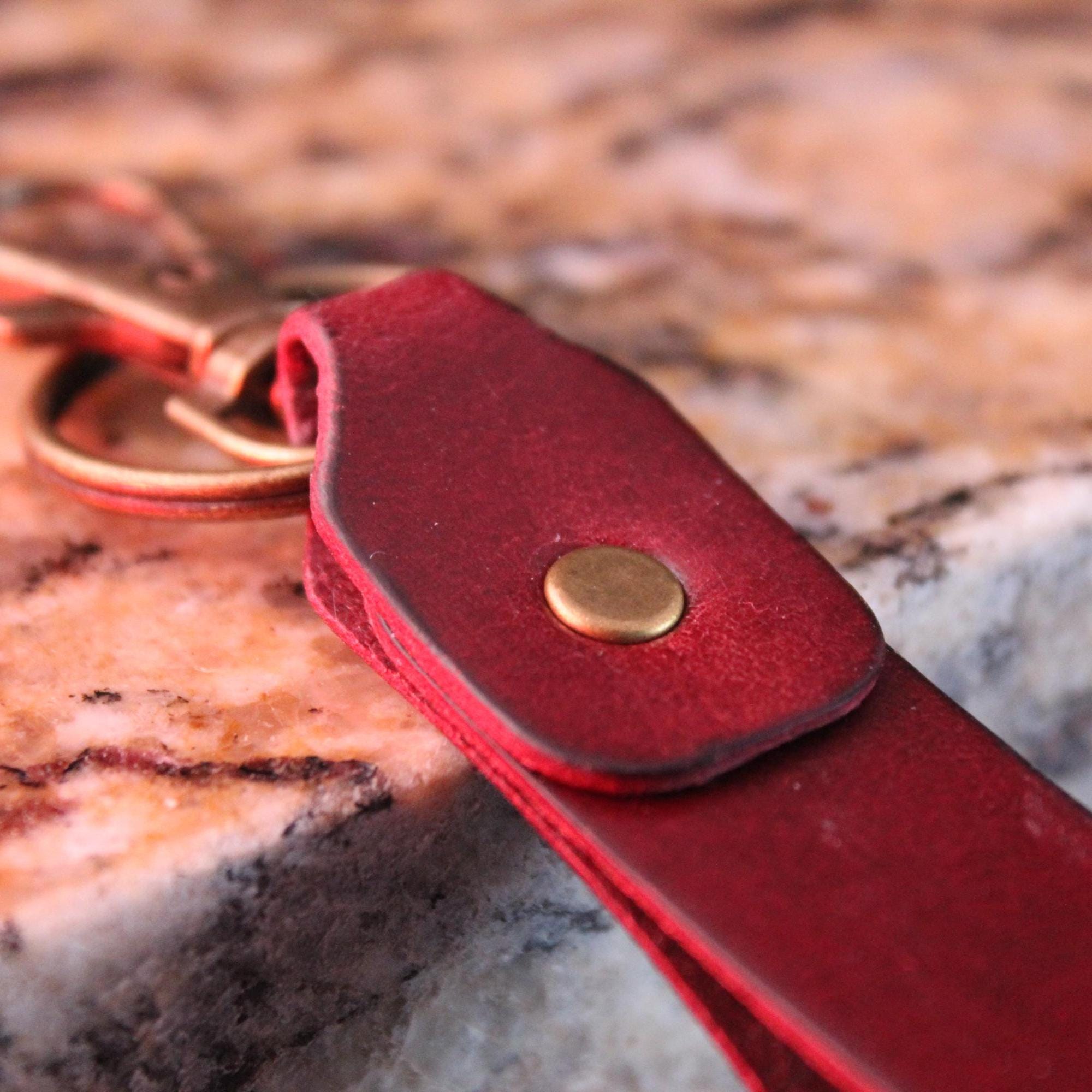 Italian Leather Lanyard Keychain | Red Badalassi Carlo | Great Gift for ...