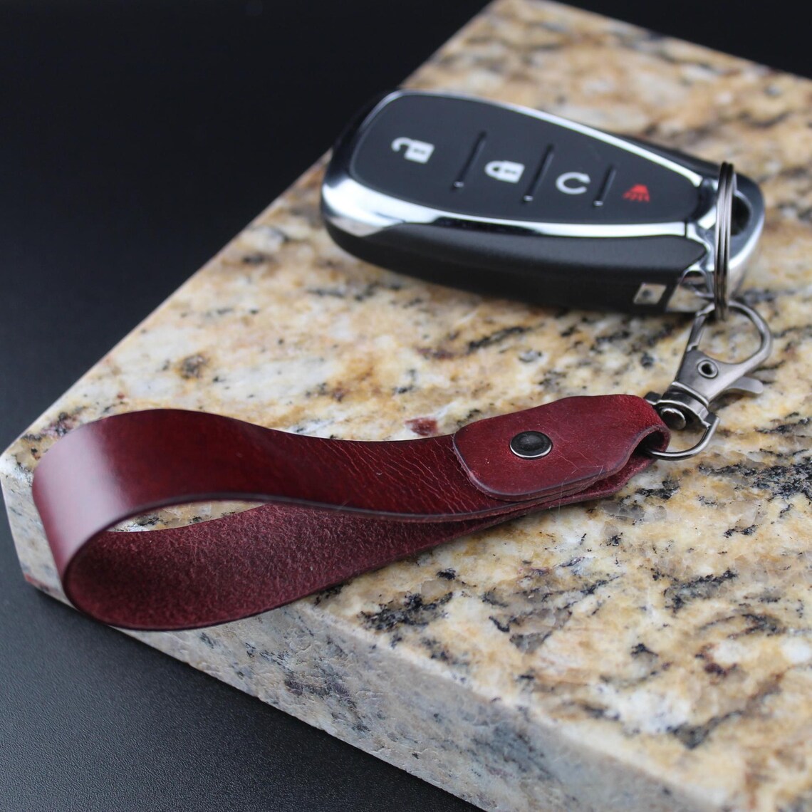Italian Leather Lanyard Keychain | Red Badalassi Carlo | Great Gift for ...