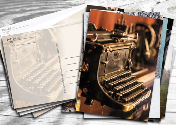 Vintage Typewriter Postcard for Postcrossing Fine Art | Etsy