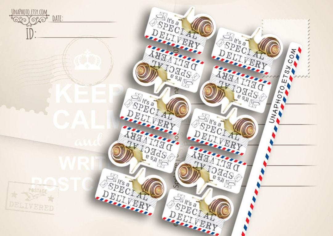 Snail Mail Stickers: Special Delivery, Weatherproof - Set of 10 - Etsy