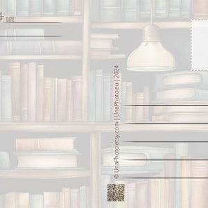 Bookshelf in Home Library Postcard for Postcrossing Fans Fine Art Color ...