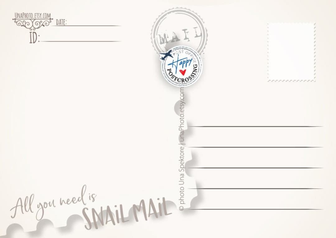 Round Postcard Stamp Stickers Set of 10 Happy Postcrossing Smile - Etsy