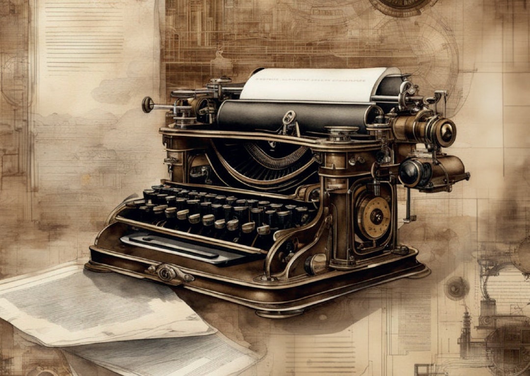 Steampunk Typewritter Post Cards for Snail Mail and Postcrossing Fans ...