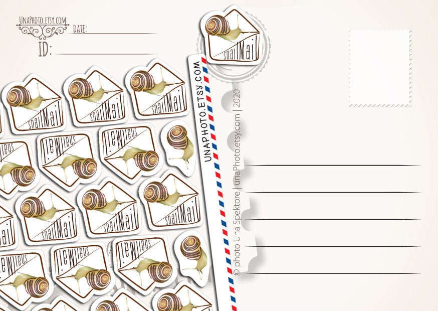 Set of 12 Snail Mail Envelope Stickers for Postcrossing Fans - Etsy