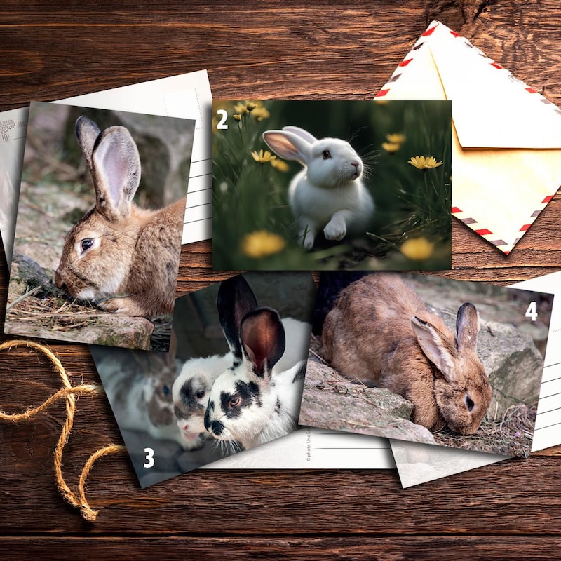 Rabbit Postcard - Etsy