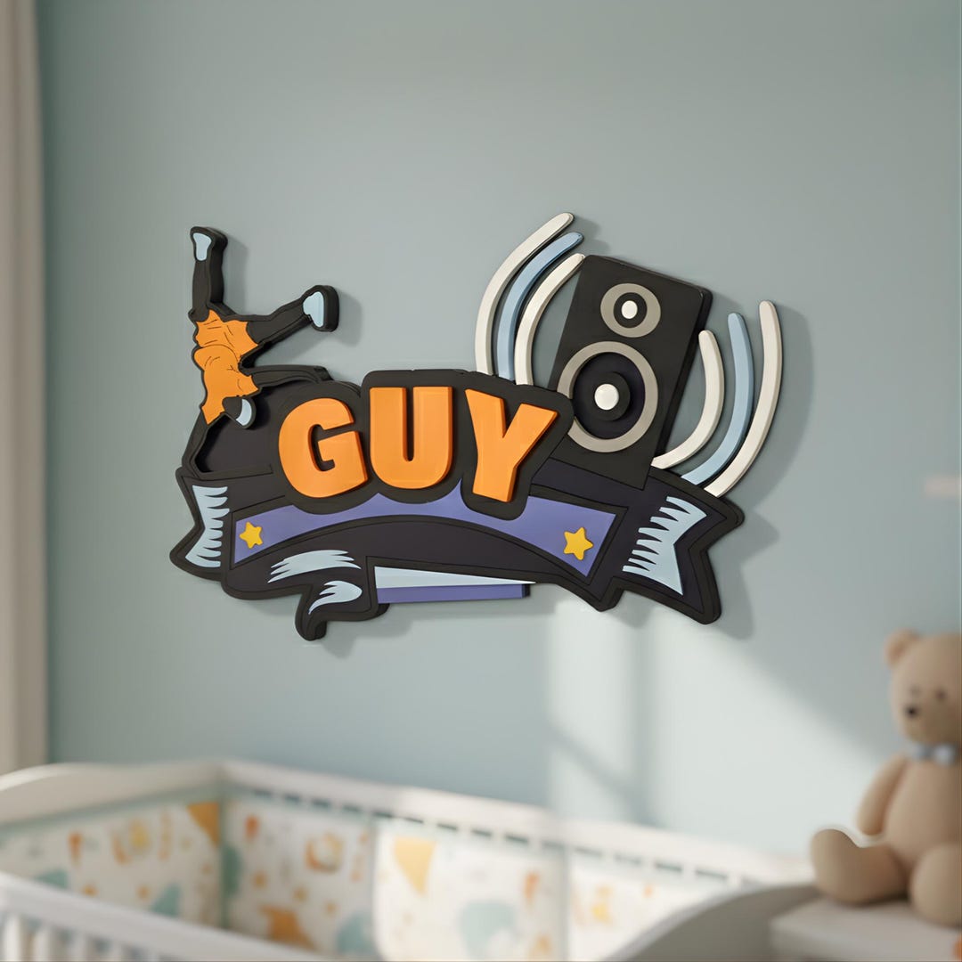Personalized Breakdance Name Sign, Hip Hop Wall Decor, Custom Kids Room ...