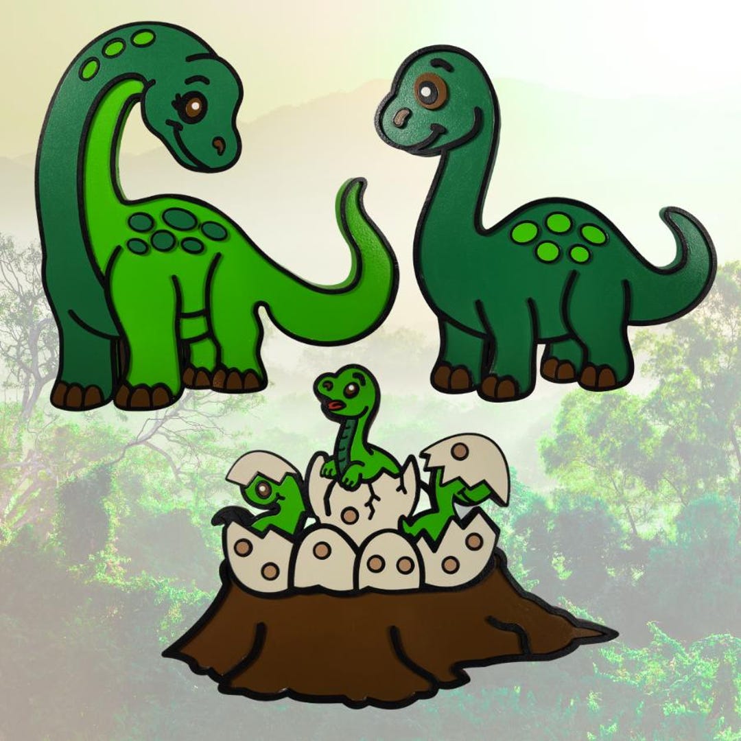 Brontosaurus Family Wall Art | Dinosaur Nursery Decor | Cuddle-saurus ...