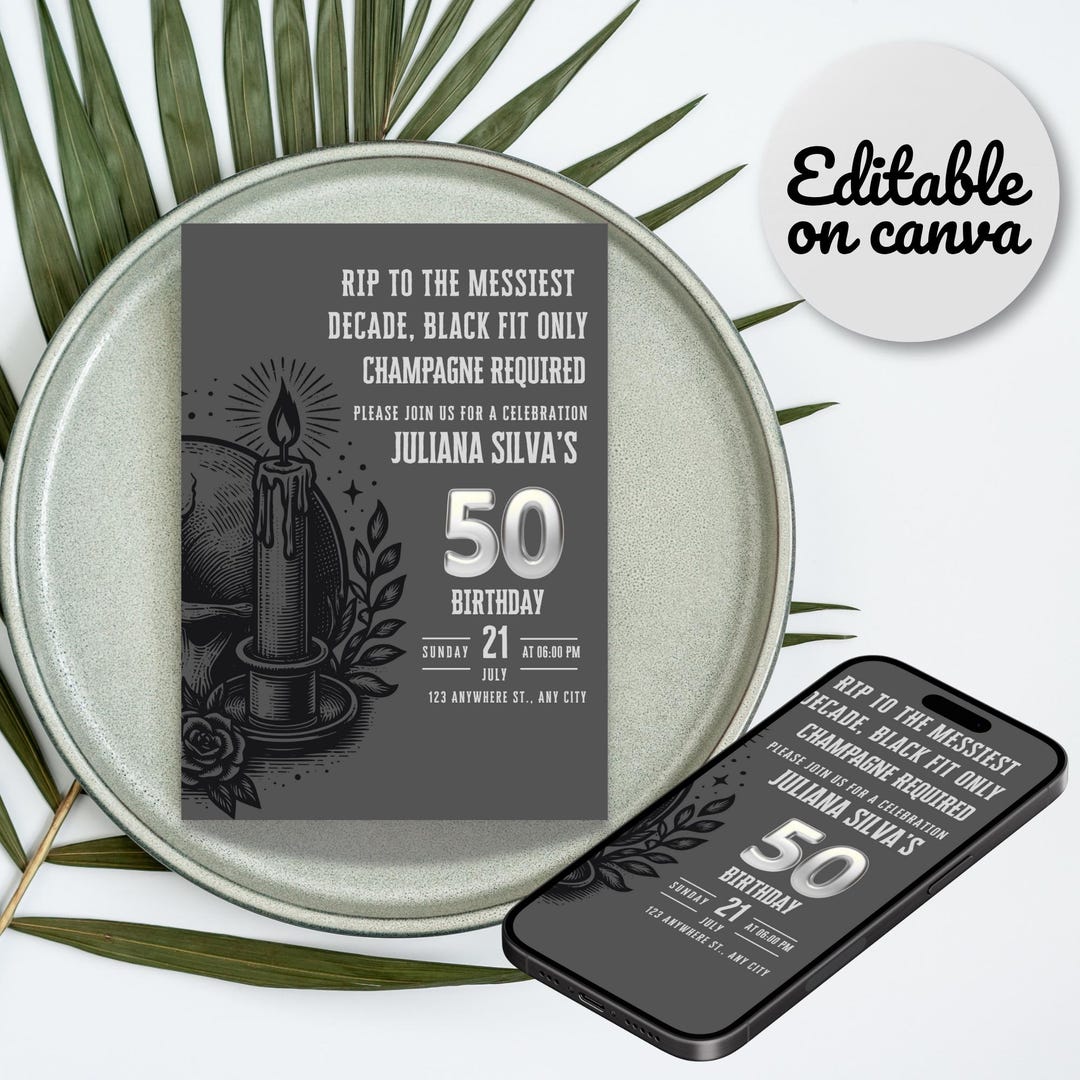 Rip to the Messiest Decade Birthday Invitation 50s Party Invite Retro ...