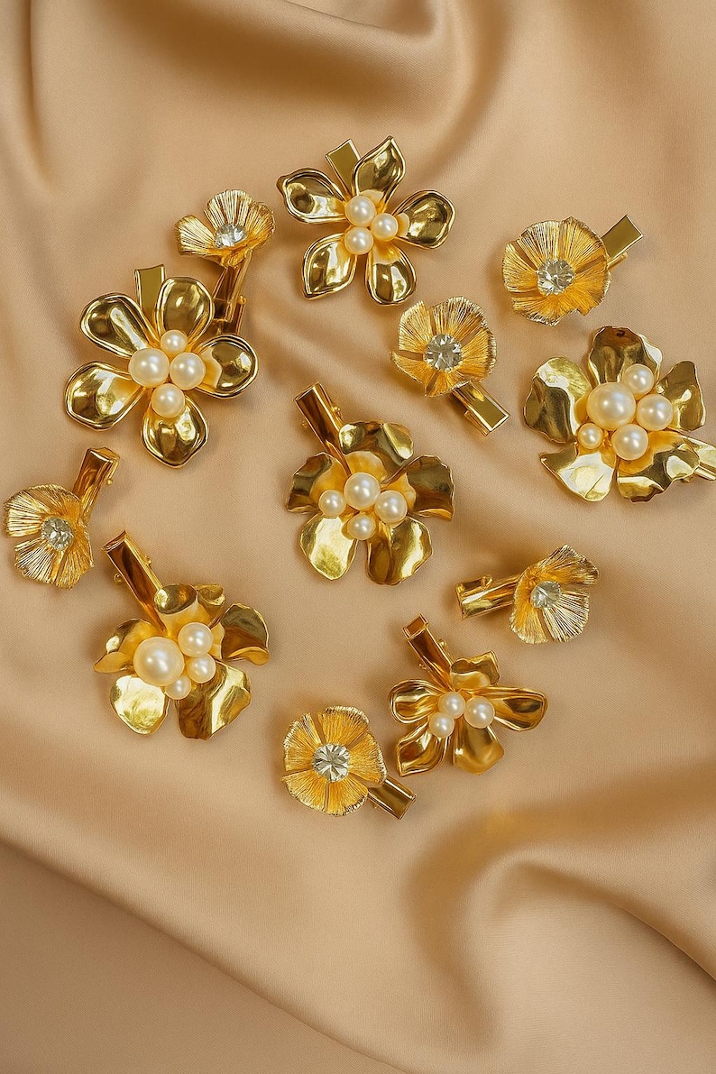 Gold Pearl Hair Clips – Elegant Wedding Hair Flowers for Brides and ...