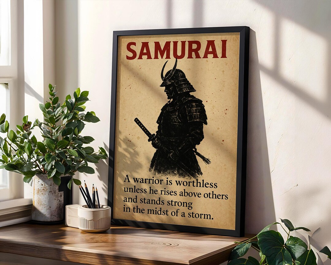 Samurai Digital Download Print, Japanese Wall Art, Quote Wall Art ...