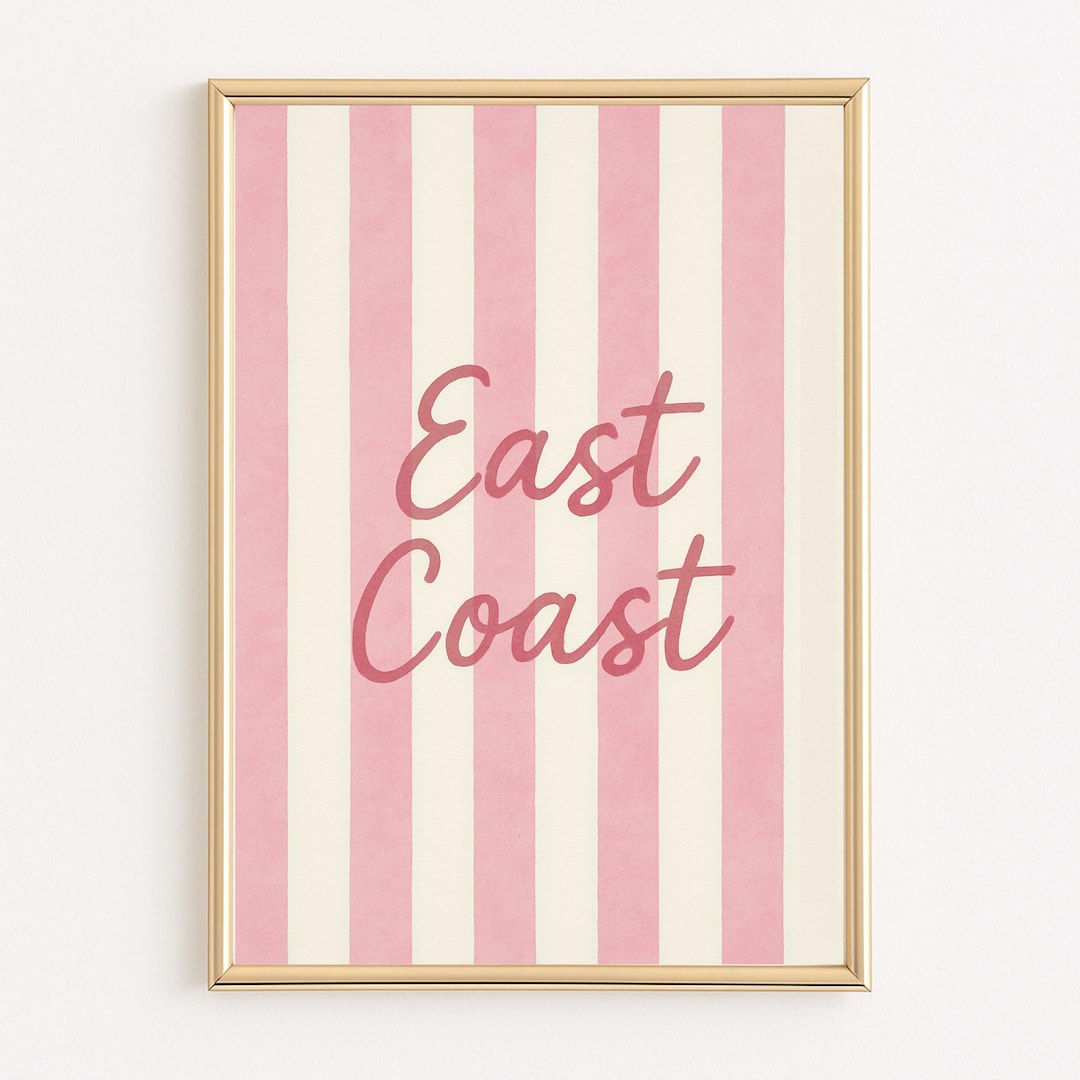 East Coast Wall Art Printable, Coastal Stripe Print, Nautical Beach ...