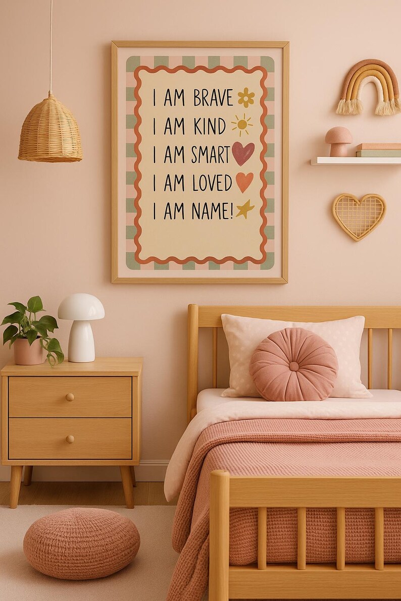 Editable Kids Affirmation Poster | Personalised Girl’s Name Print ...