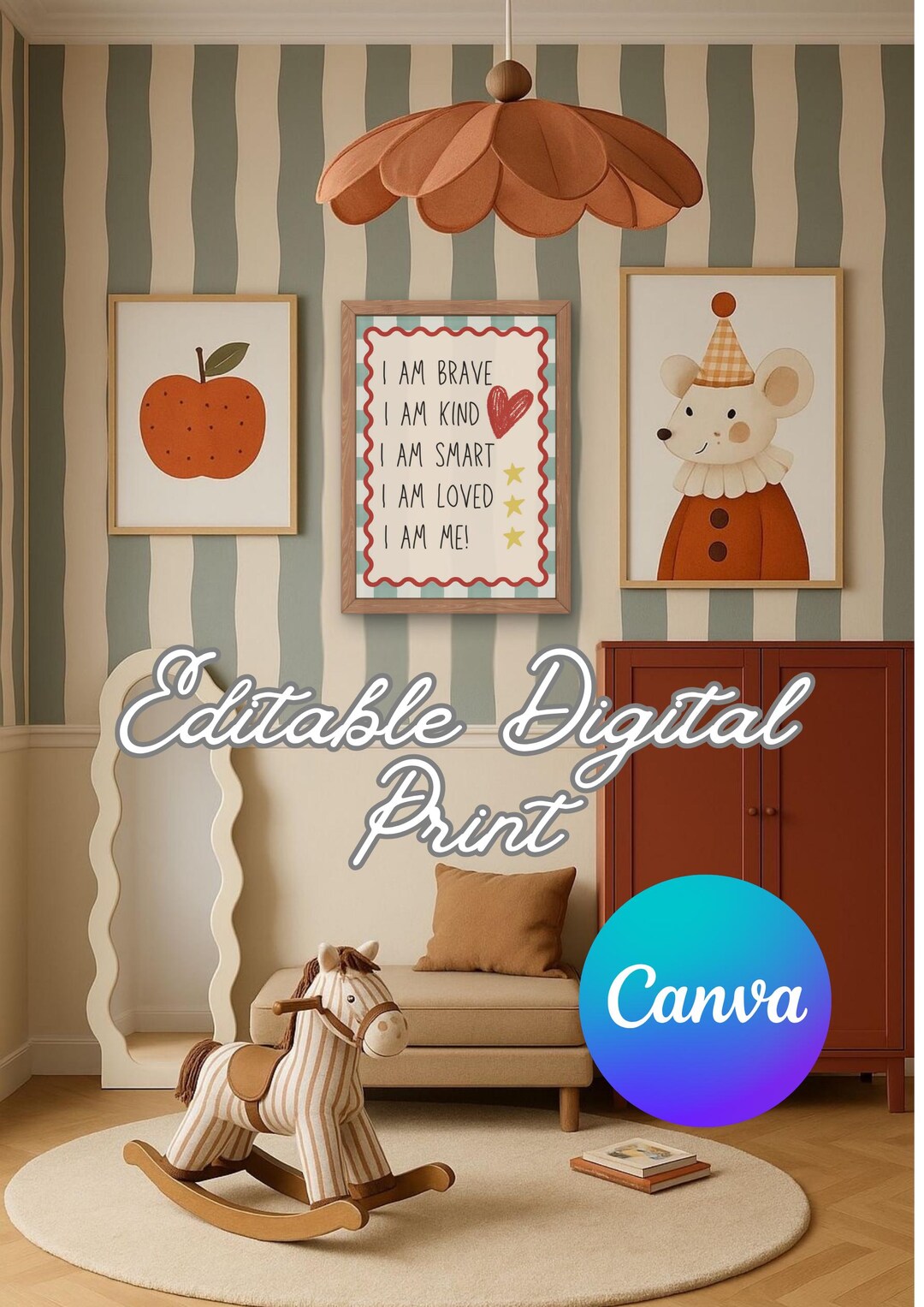Editable Kids Affirmation Poster | Personalised Name Print | Custom ...