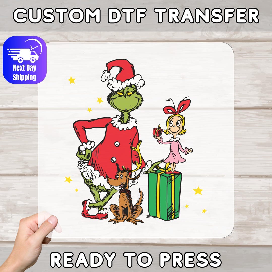 Grinch & Max Christmas DTF Transfer - Ready to Press Holiday Decal - Etsy