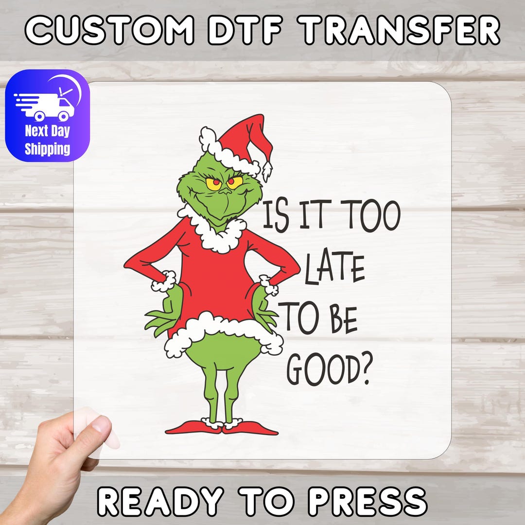 Grinch Christmas DTF Transfer - Holiday Iron-on Decal - Etsy