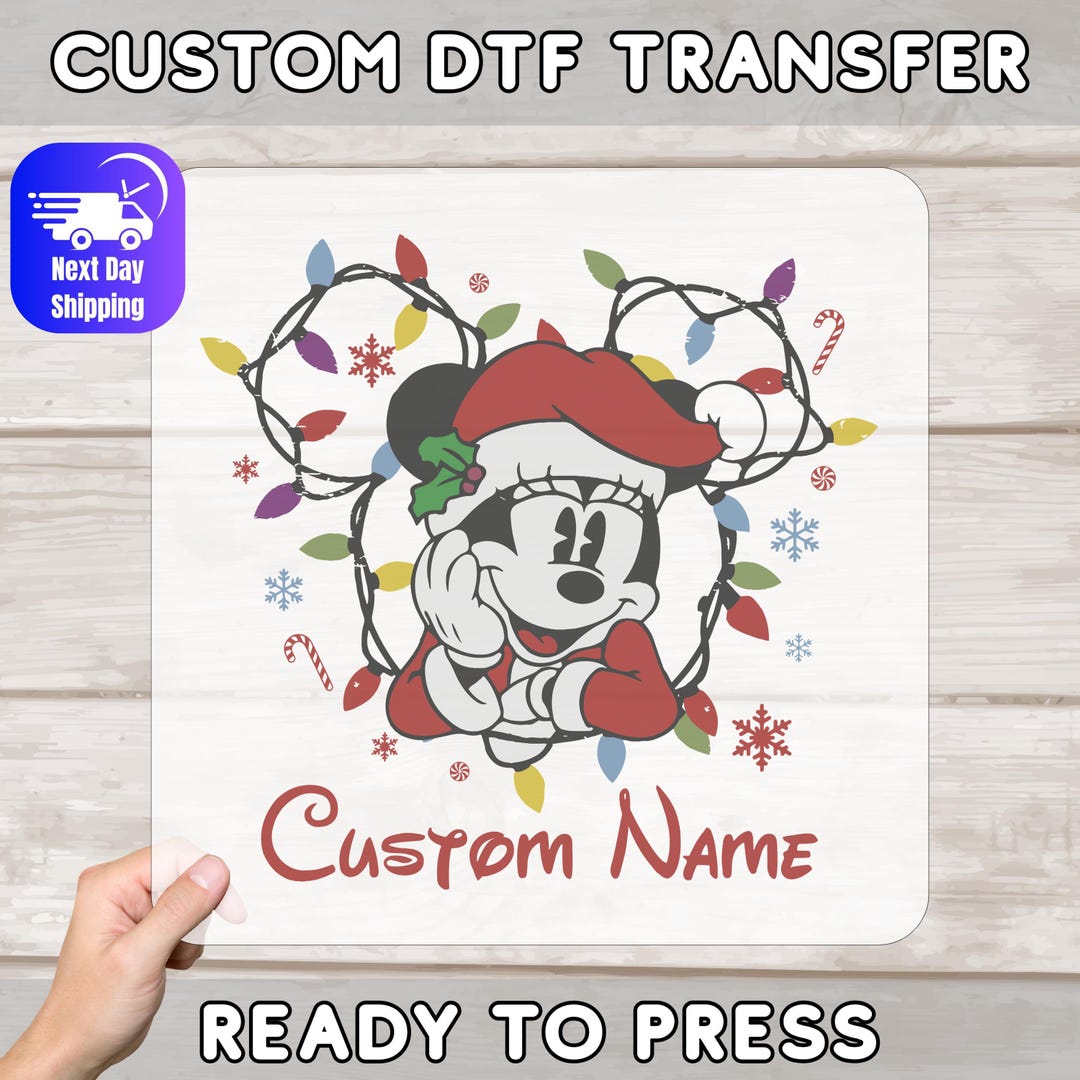 Disney Joyful Cartoon Character Holiday Iron-on Decal DTF Transfer With ...