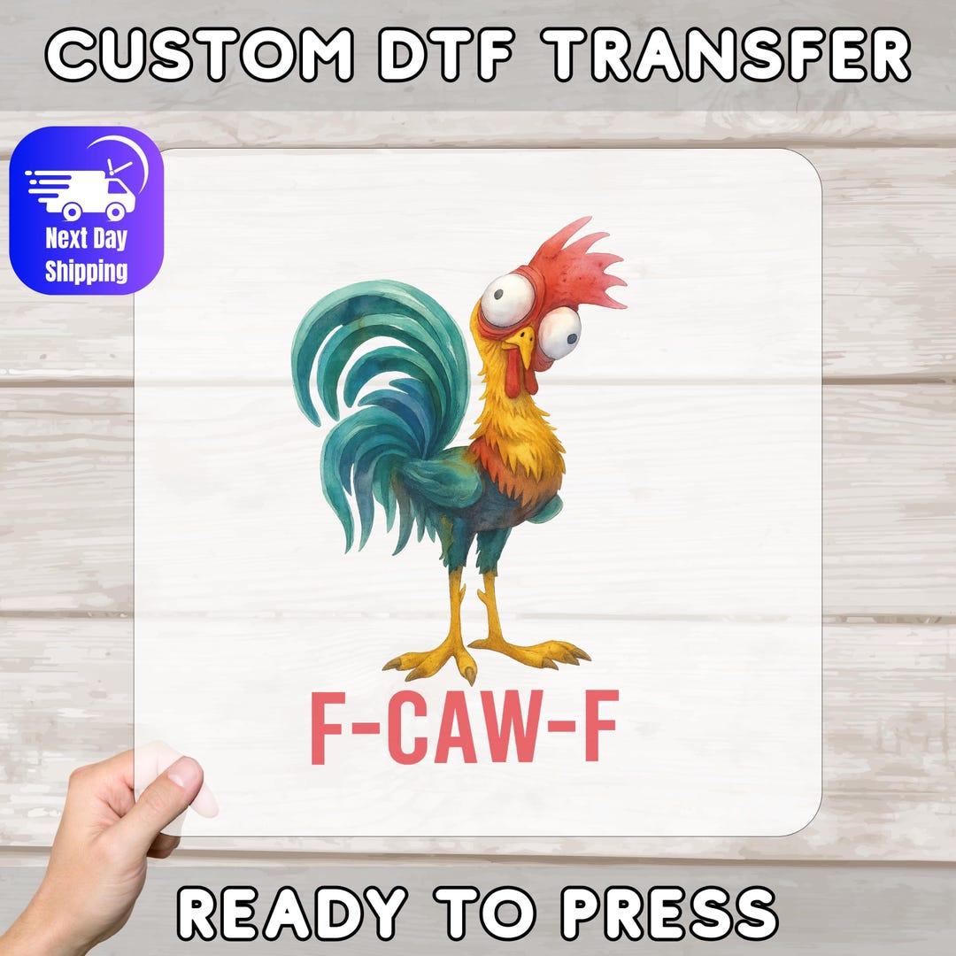 Vibrant Cartoon Rooster DTF Transfer: Iron-on Decal - Etsy