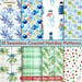 Coastal Christmas Digital Paper, Blue & Green Watercolor Holiday ...
