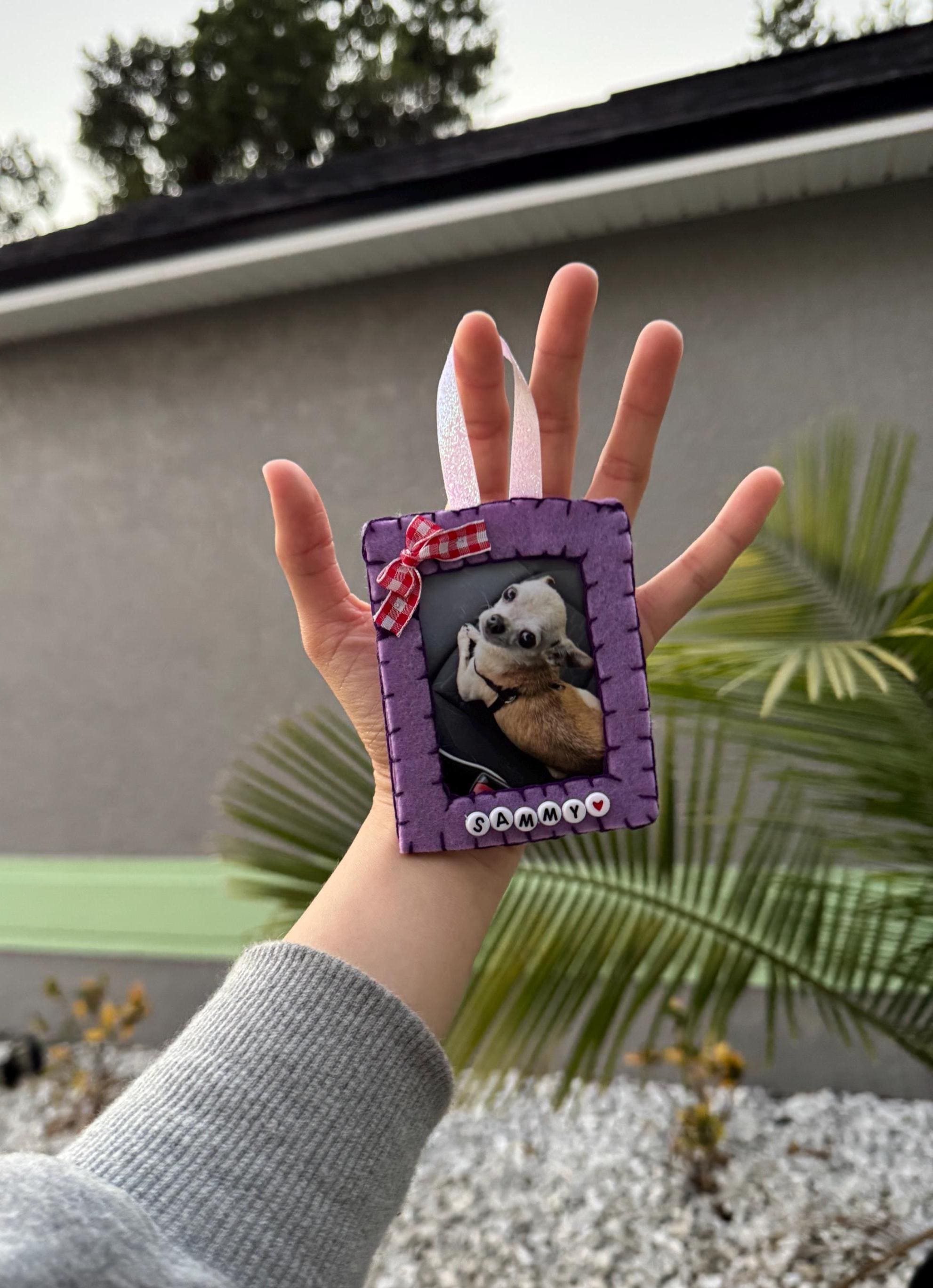 Handmade Felt Photo Ornament | Personalized Picture Frame, 2x3 Wallet ...