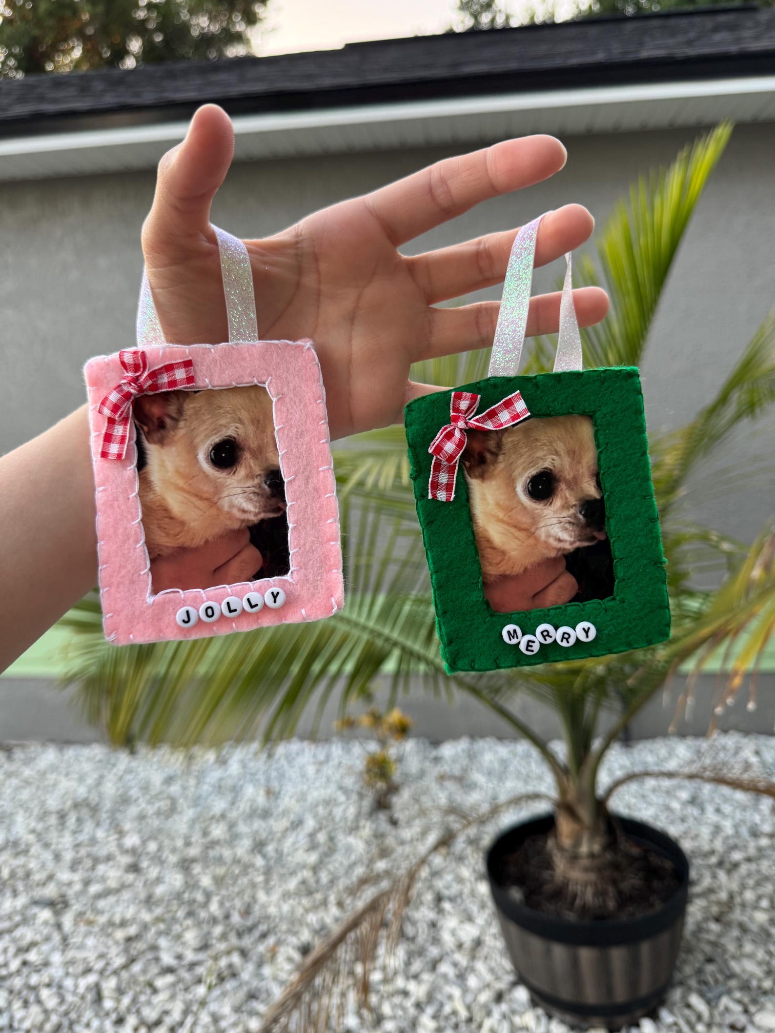 Handmade Felt Photo Ornament | Personalized Picture Frame, 2x3 Wallet ...