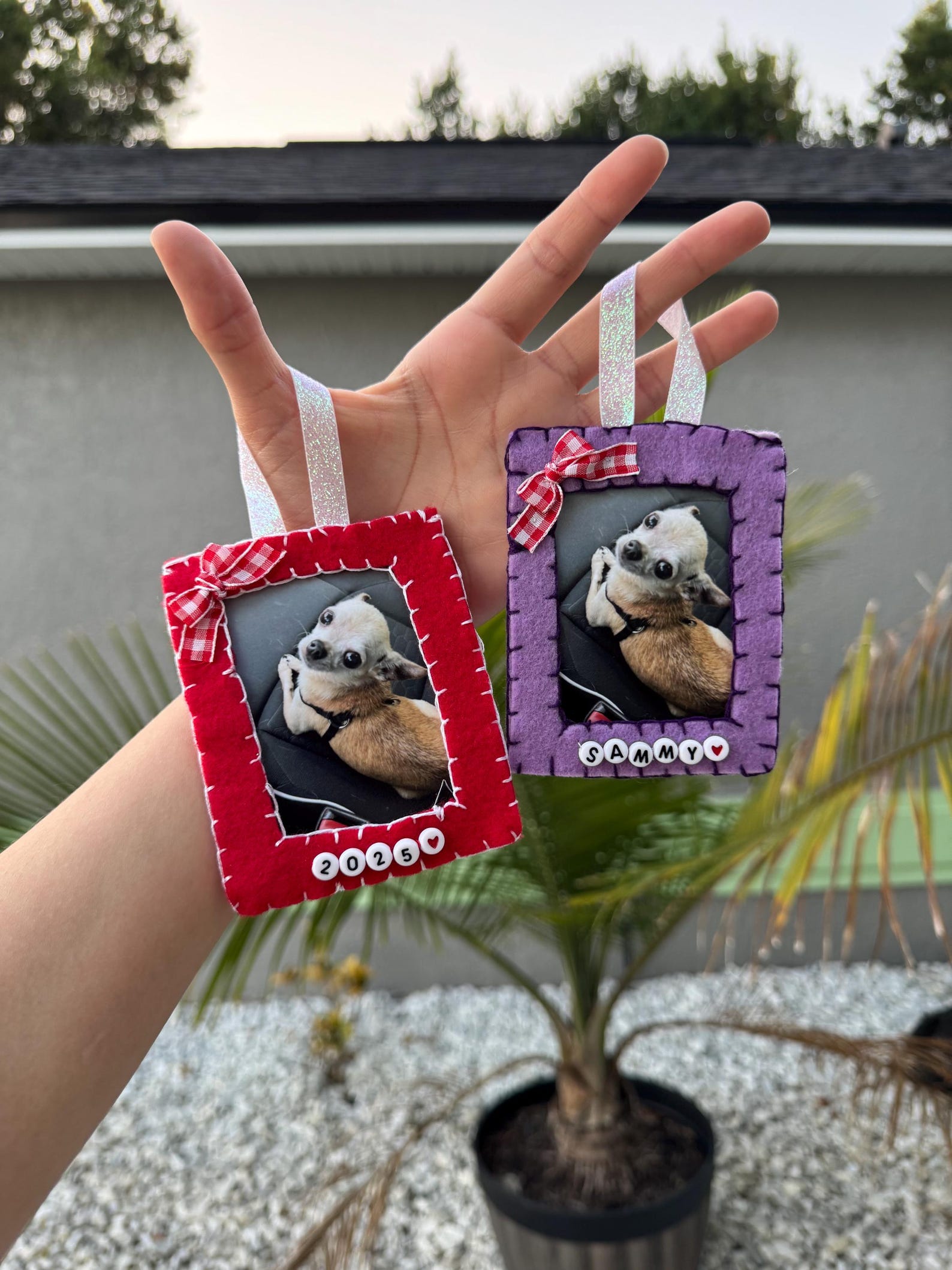 Handmade Felt Photo Ornament | Personalized Picture Frame, 2x3 Wallet ...
