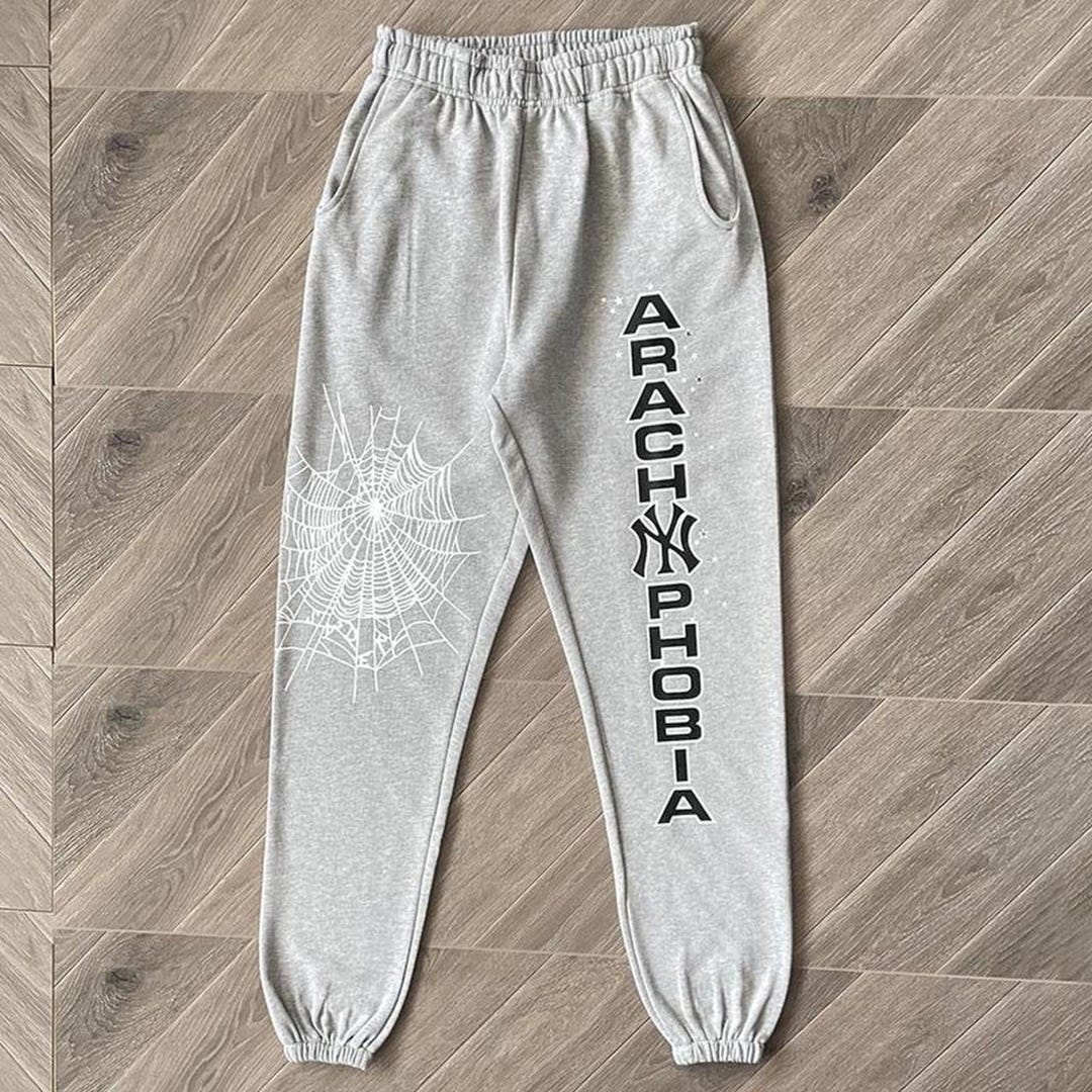 Sp5der Arach NY Phobia Sweatpants – Ash Grey Cotton Blend With ...