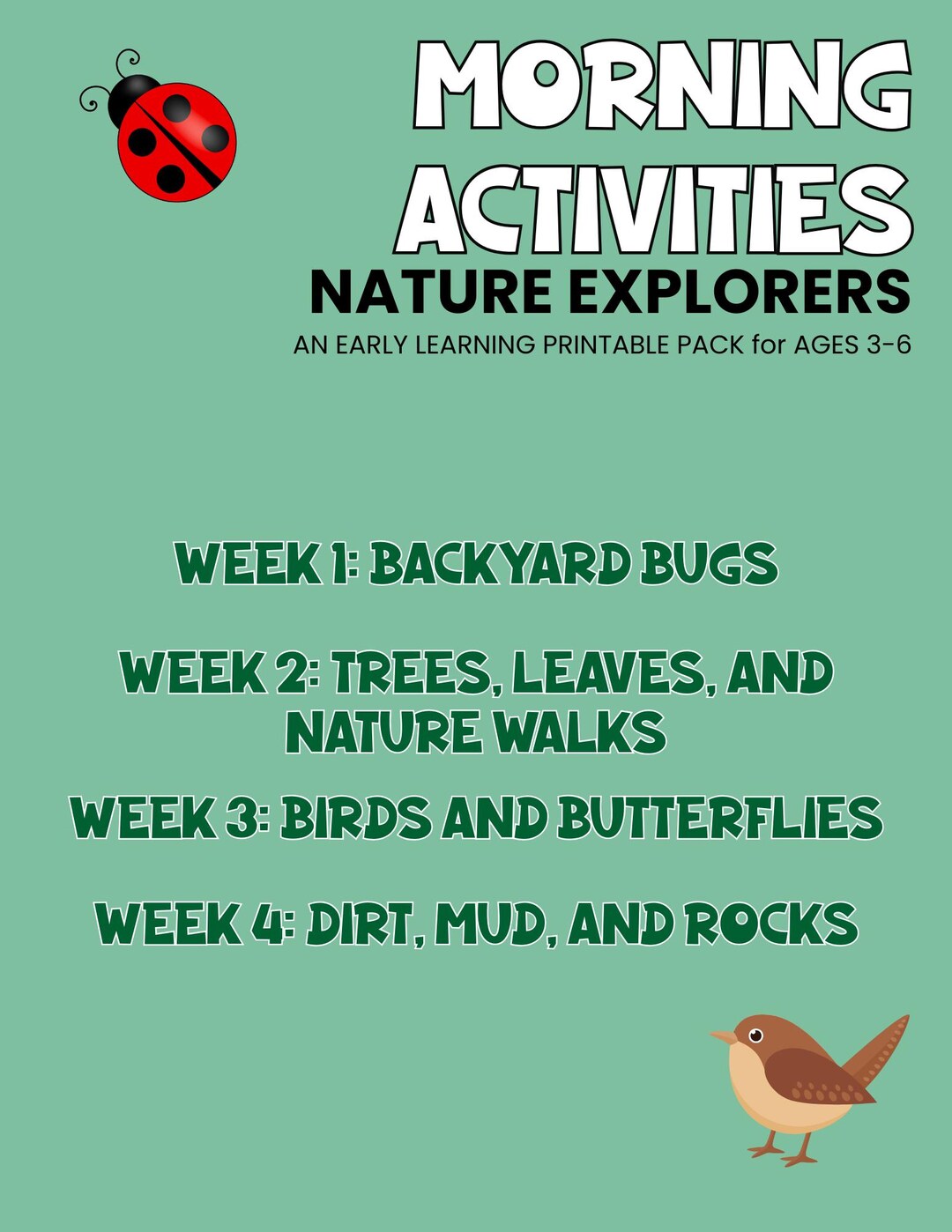 Nature Preschool Activity Pack | Spring Learning Binder | Weekly Themes ...
