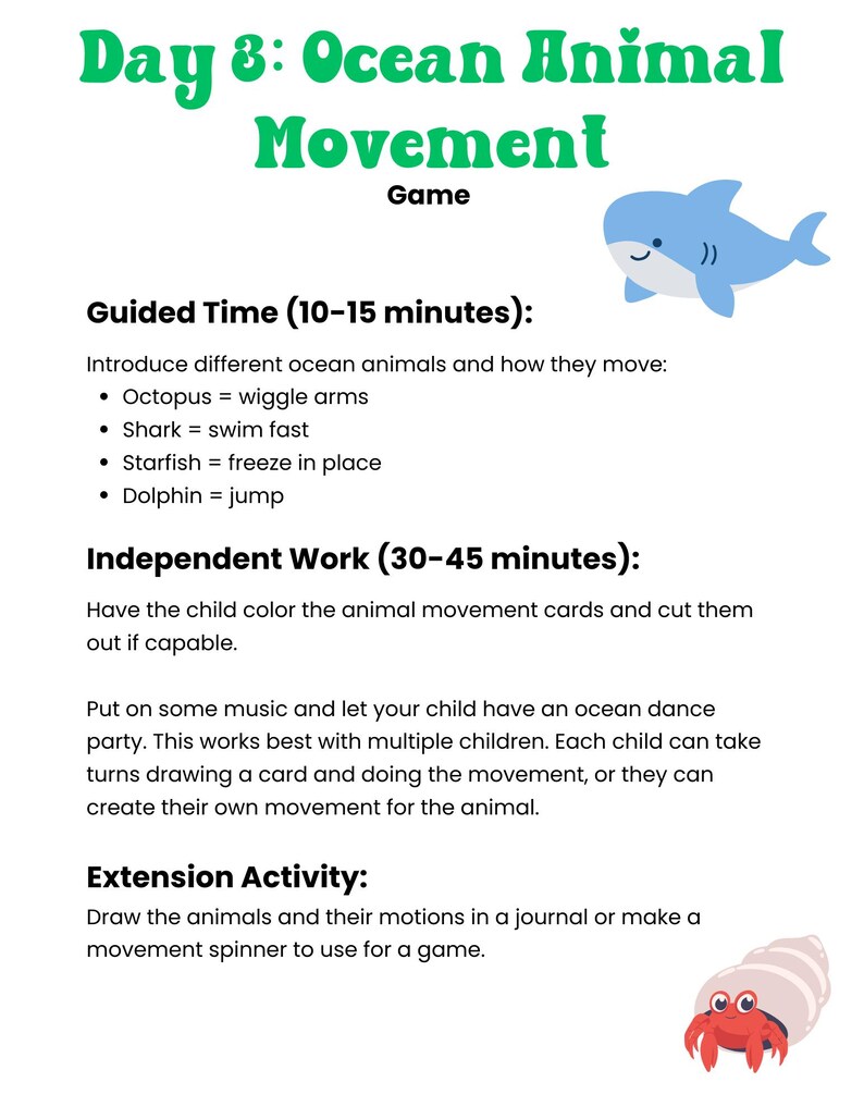 Preschool Activity Pack | Under the Sea Theme | Morning Work | Crafts ...