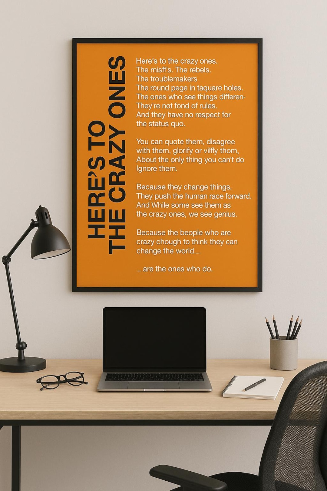 Here’s to the Crazy Ones – Steve Jobs Inspirational Digital Poster ...